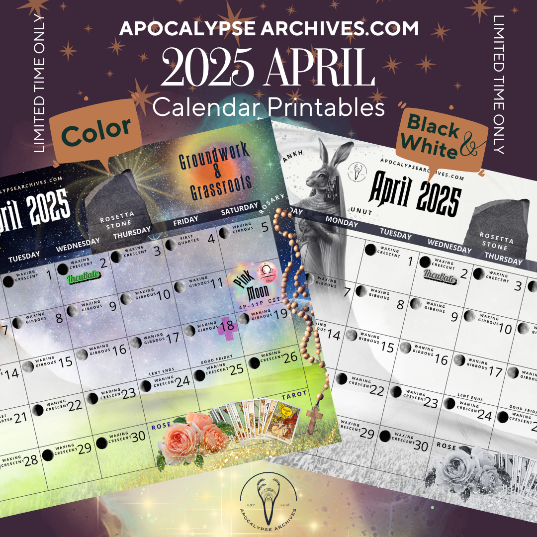 April 2025 Monthly Calendar FREEBIE PRINTABLE | Apocalypse Archives