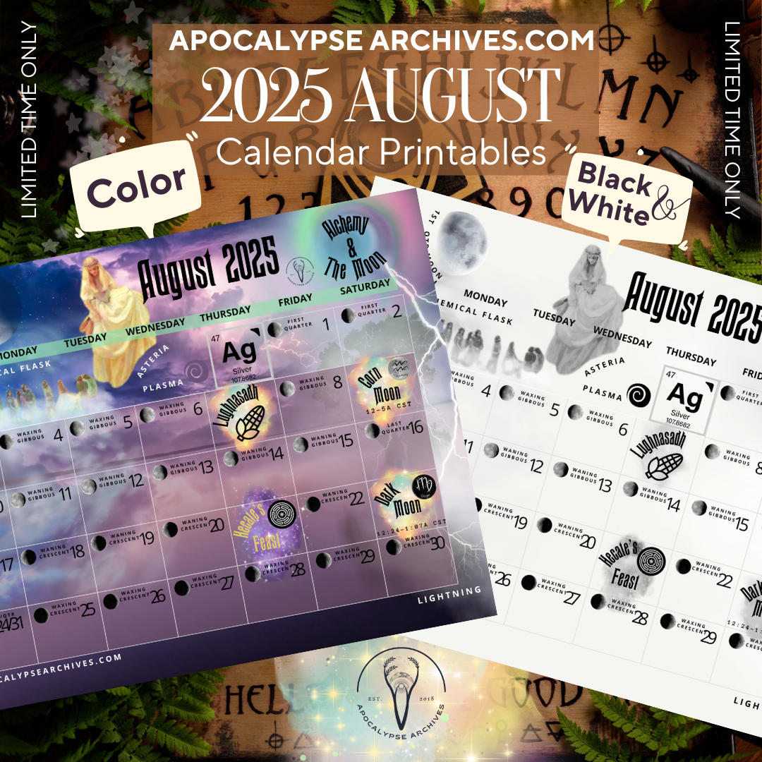 FEEL THE MAGIC AUGUST 2025 FREE CALENDAR PRINTABLES | Apocalypse Archives